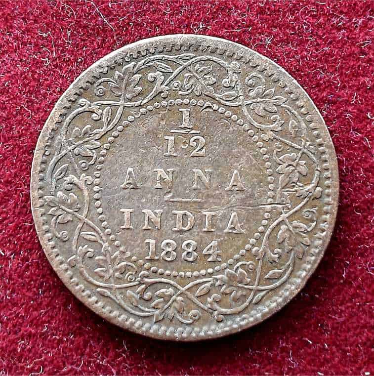 British India ¼ Anna - Victoria "VICTORIA EMPRESS" 1884 Coin - BidCurios