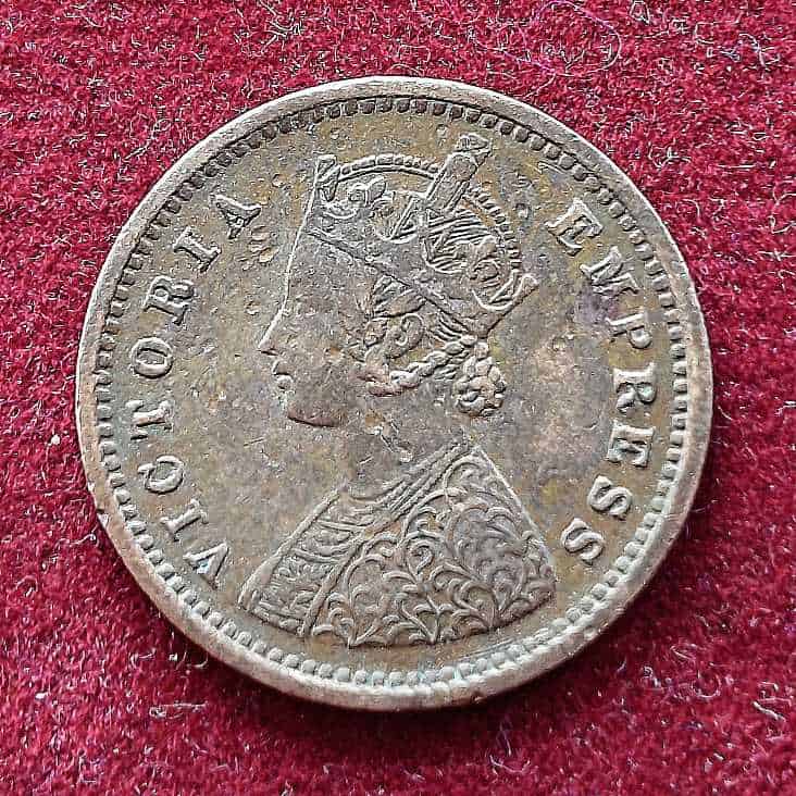 British India ¼ Anna - Victoria "VICTORIA EMPRESS" 1884 Coin - BidCurios